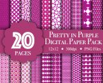 Pretty in Purple Digital Paper Pack – BrandableArt